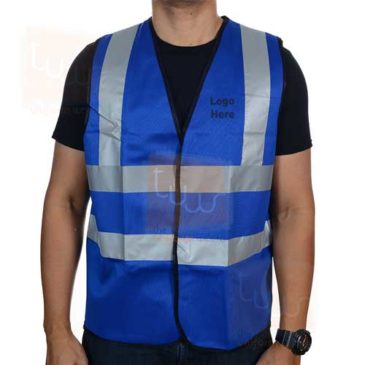 Blue Safety Jacket with Reflective Tape with Velcro - Dubai UAE ...