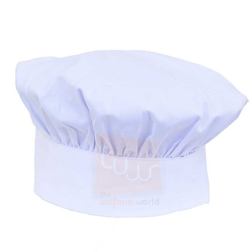 White Plain Chef Hat Cotton Twill with Back Elastic - Dubai UAE ...