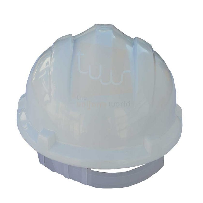 White Hard Hat with Pin Lock Suspension - Dubai UAE | Leading Uniforms ...