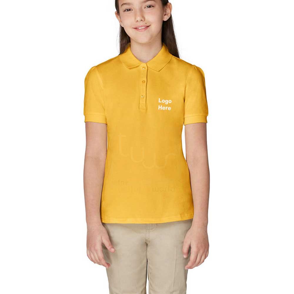 Yellow Plain Polo Shirts School Uniforms Manufacturer