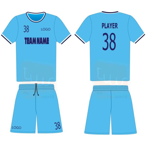 Custom Light Blue Football Jerseys Tailoring Supplier in UAE