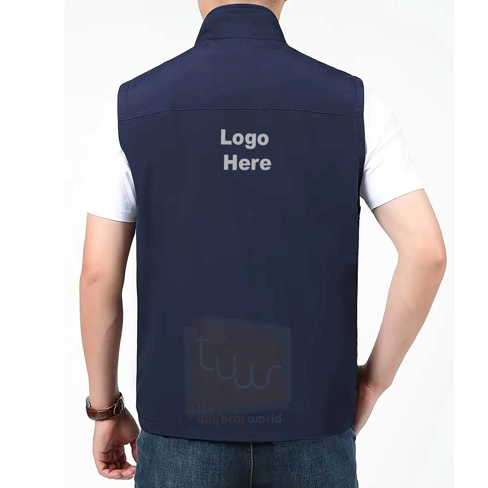 Navy Blue Outdoor Vest Jacket with Zipped Pockets Supplier Dubai UAE